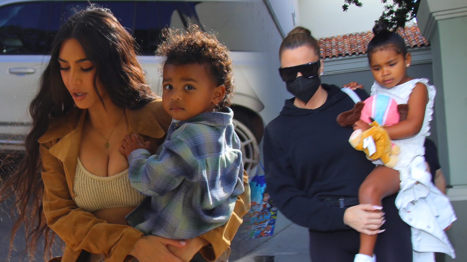 Kim Kardashian z dziećmi, Khloe z Tristanem i Kourtney z córką na ...
