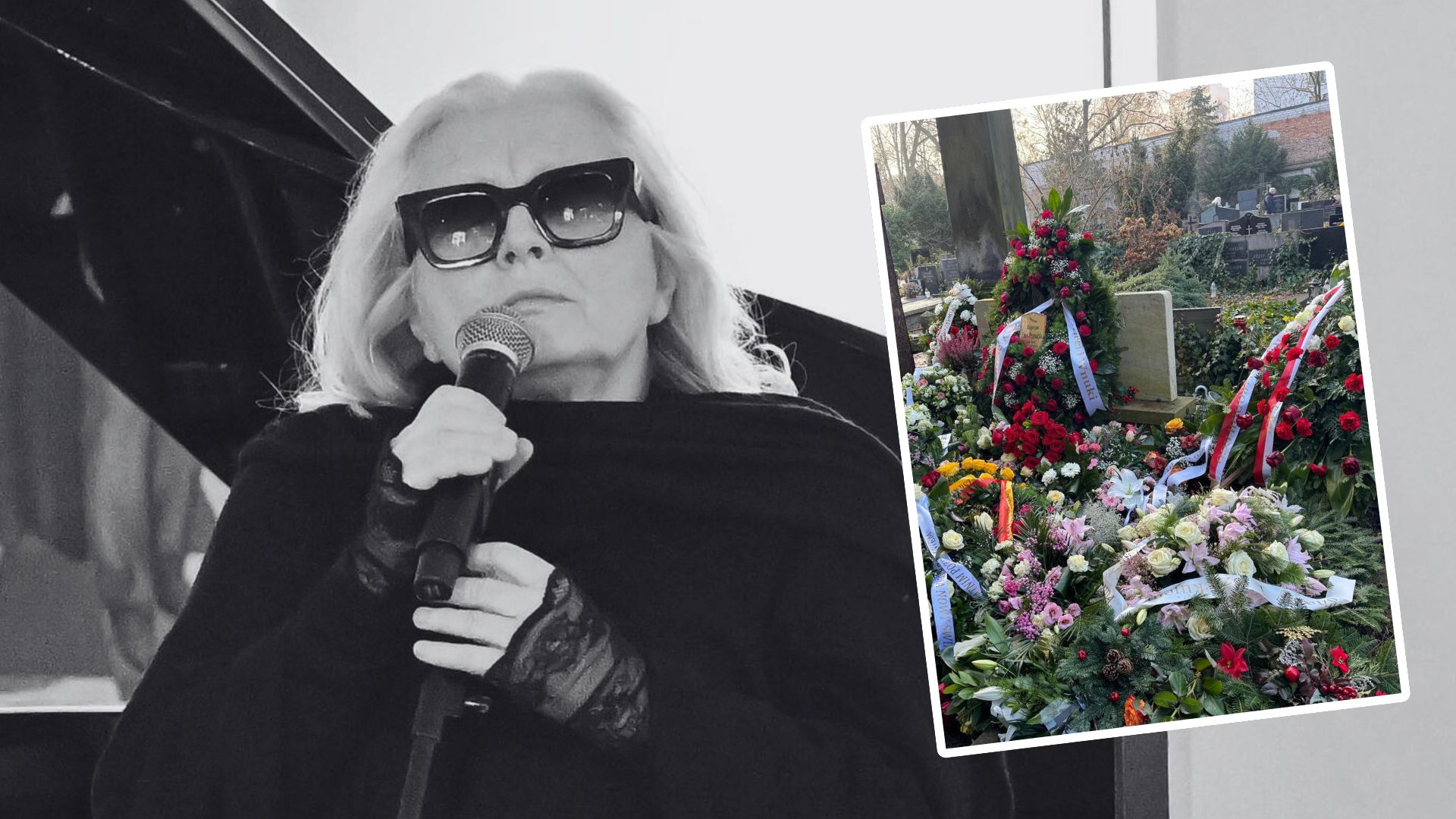 Pogrzeb Magdy Umer. Ogromny wieniec od dzieci i wnuków